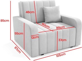 Rozkládací křeslo Marko I – moderní pohovka v nadčasovém designu