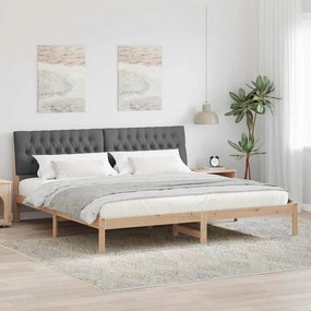 Rám postele s čalouněným čelem s čelo Hnědá 200 x 200 cm 3394379