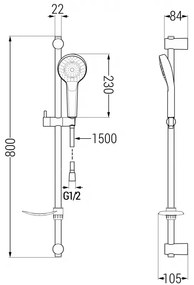 Mexen sprchový set DF05, černá, 785054582-70
