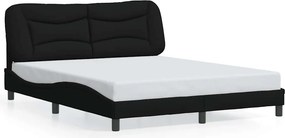 Rám postele bez matrace Hvar černý 160 x 200 cm textil 3207781