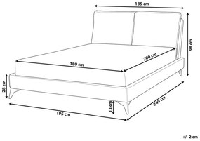 Manželská postel 180 cm MELIA (polyester) (tmavě šedá) (s roštem). 1023473