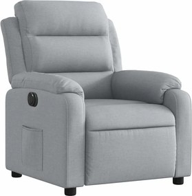 Elektrické polohovací křeslo světle šedé textil 3204956