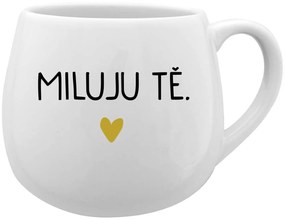 MILUJU TĚ. - bílý keramický hrníček 300 ml