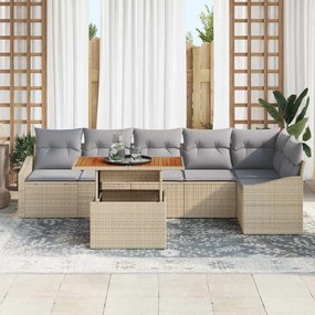 Sada zahradních pohovek 7 ks Beige a šedá 3349846