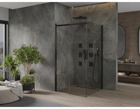 Mexen Omega sprchový kout 100x100cm, 8mm sklo, černý profil-čiré sklo, 825-100-100-70-00