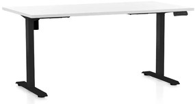 Výškově nastavitelný stůl OfficeTech B, 140 x 80 cm - bílá podnož Barva: Ořech