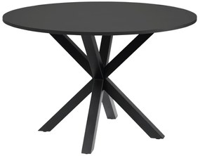 OnaDnes -20% Černý lakovaný jídelní stůl Kave Home Argo 120 cm s černou kovovou podnoží