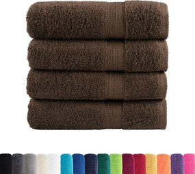 Prémiové ručníky SOLUND 4 ks hnědé 50x100 cm 600 g/m² 137234