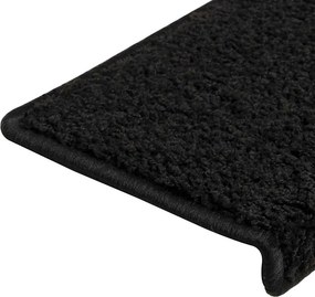 Schodové rohože 30 ks 65 x 21 x 4 cm černé s obdélníkovým okrajem 3365826