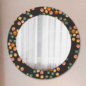 Kulaté dekorativní zrcadlo Květinové tečky fi 60 cm