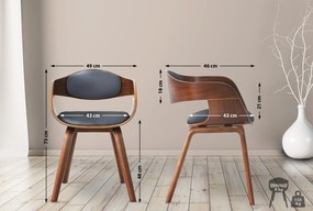 Konferenční židle Kingston umělá kůže – ořechová/šedá
