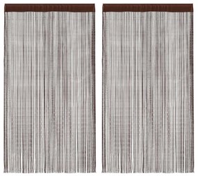 Provázkové záclony, 2 ks, 100x250 cm, hnědá 132410