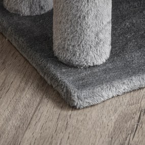 PawHut schodiště pro kočky schodiště pro psy schody pro psy 3 stupně s hracím míčem plyšové šedé 45x40x48cm pro kočky a psy | Aosom.de