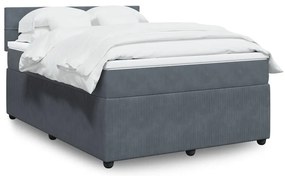 Box spring postel s matrací tmavě šedý 140 x 190 cm samet 3287735