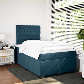 Box spring postel s matrací modrá 120 x 200 cm samet 3293192