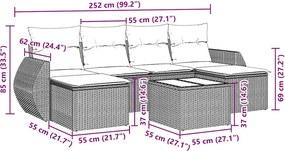 7dílná zahradní sedací souprava s poduškami černá polyratan 3254063