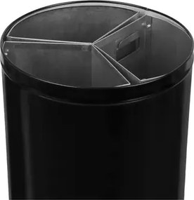 ALDA Koš na tříděný odpad STREAM TRIO černá / 3 x 20 l / nerezová ocel