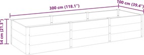 Zahradní vyvýšený záhon šedý 300 x 100 x 54 cm WPC 318101
