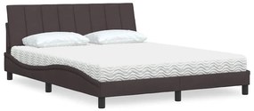 Postel s matrací Hanko tmavě hnědá 160 x 200 cm textil 3310541