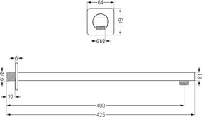 Mexen Uno, podomítkový sprchový set DR72, chromová, 71435DR72-00