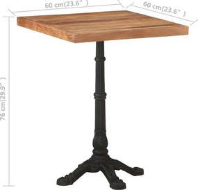 vidaXL Balkonový stolek 60 x 60 x 76 cm masivní akáciové dřevo [321085]