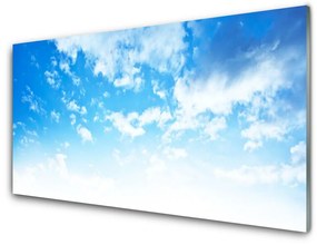 Obraz na skle Nebe Mraky Krajina 125x50 cm