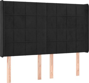 Box spring postel s matrací a LED černá 140x200 cm samet 3139567