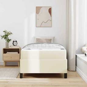 Rám postele s matrací Krémová 90 x 190 cm textil 3398976