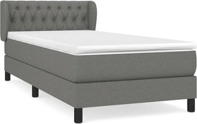 Box spring postel s matrací tmavě šedá 90x200 cm textil 3126454
