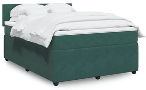 Box spring postel s matrací tmavě zelená 160x200 cm samet 3290079