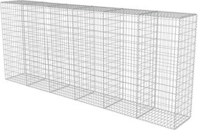 Gabionová zeď s víky z pozinkované oceli 300 x 50 x 150 cm 143593