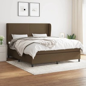 Box spring postel s matrací tmavě hnědá 180x200 cm textil 3127824