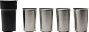 Vinga Parks černá / Sada hrnků / 4 ks / 200 ml / nerezová ocel