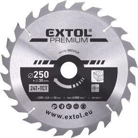 EXTOL PREMIUM 8803242 kotouč pilový s SK plátky, O 250x3,0x30mm, 60T Dostupné varianty: Pilový kotouč s SK plátky EXTOL PREMIUM ø 250x2,2x30mm/40 zubů