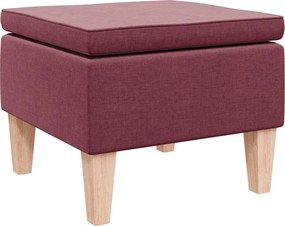 Stolička s dřevěnými nohami vínová textil 329428