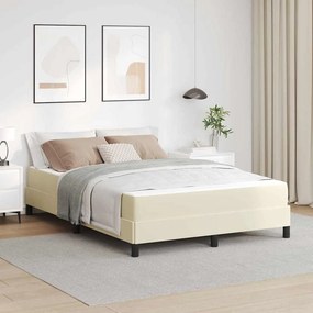 Rám postele s matrací Krémová 140 x 190 cm textil 3398630