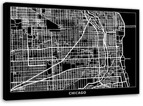 Obraz na plátně Mapa města Chicago - 60x40 cm