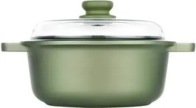 Risoli DR GREEN zelená / Hrnec / 24 cm / 3,5 l / skleněná poklice / ne