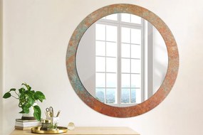 Kulaté dekorativní zrcadlo na zeď Rezavý kov fi 80 cm