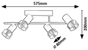 Rabalux 73054 - Přisazený lustr HATICE 4xE14/15W/230V
