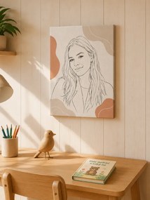 Minimalistický Line Art – Elegantní portrét na plátně z vaší fotky