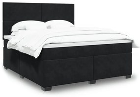 Box spring postel s matrací černá 180x200 cm samet 3290974