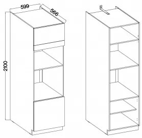 Kuchyňská skříňka LARA šedá 60 DPM-210 2F