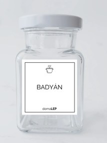 Samolepka na kořenky BADYÁN bílá 5 × 5 cm základní písmo