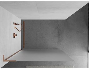 Mexen Kioto L, sprchová zástěna Walk-In 100 x 200 cm, 8mm sklo námraza, měděný matný profil, 800-100-103-65-30