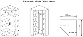 Rohová skříň Celle AN925-3126, bílá