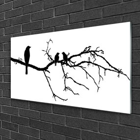 Obraz na skle Ptáci Větev Umění 120x60 cm