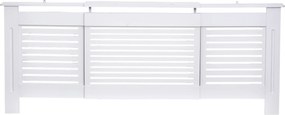 HOMCOM Rozkládací Kryt Radiátoru s Moderním Designem 139-208,5 x 20,5 x 82,5 cm MDF Bílá