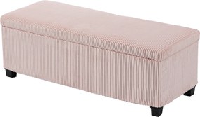 HOMCOM úložná lavice 84 l, růžová, manšestr, 112 × 42 × 40 cm