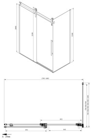 Gelco Volcano Black sprchové dveře dvoudílné posuvné 1800 mm, GV1418